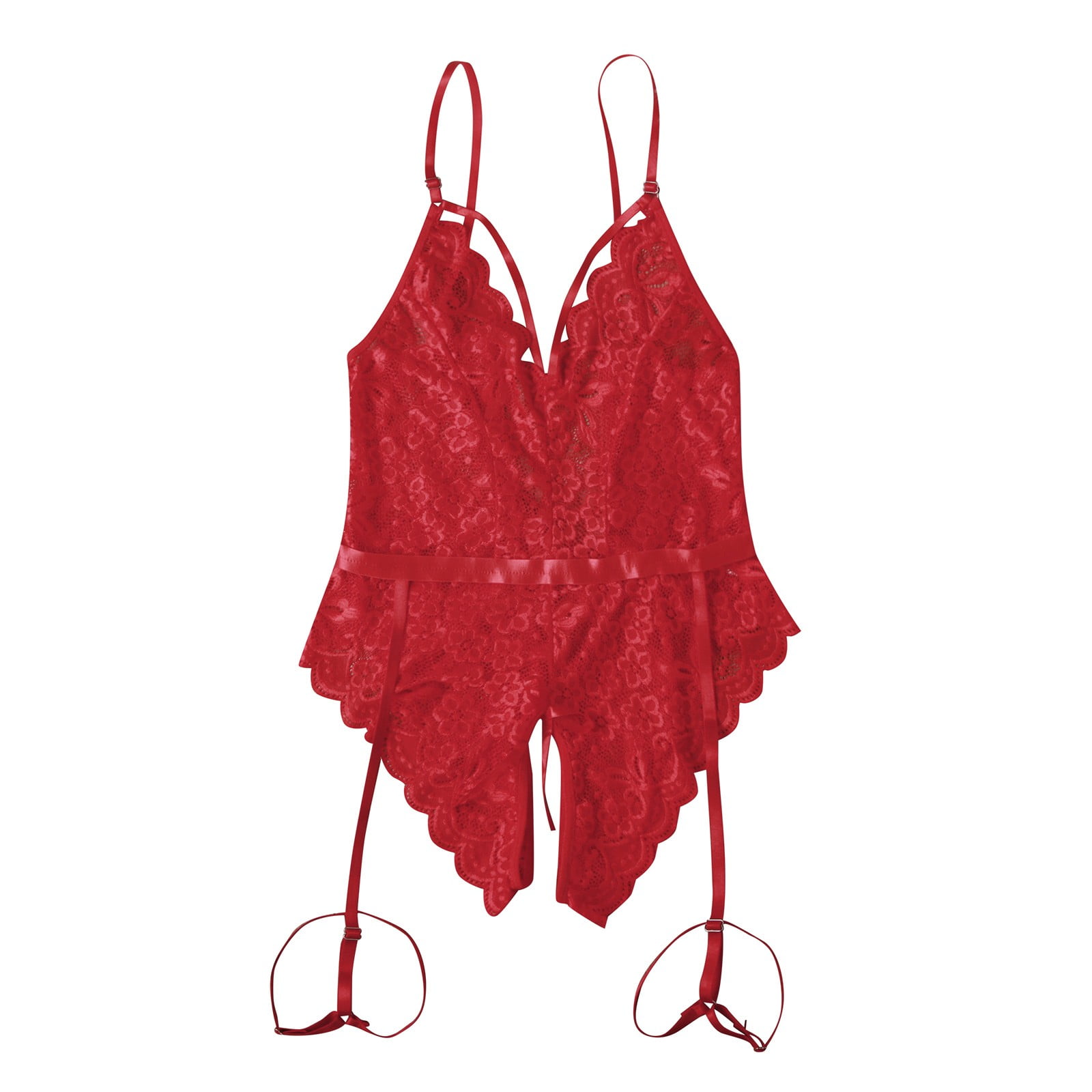 RUTAYY Women Deep V Lingerie Lace Teddy 1 Piece Mini Bodysuit Lingerie ...