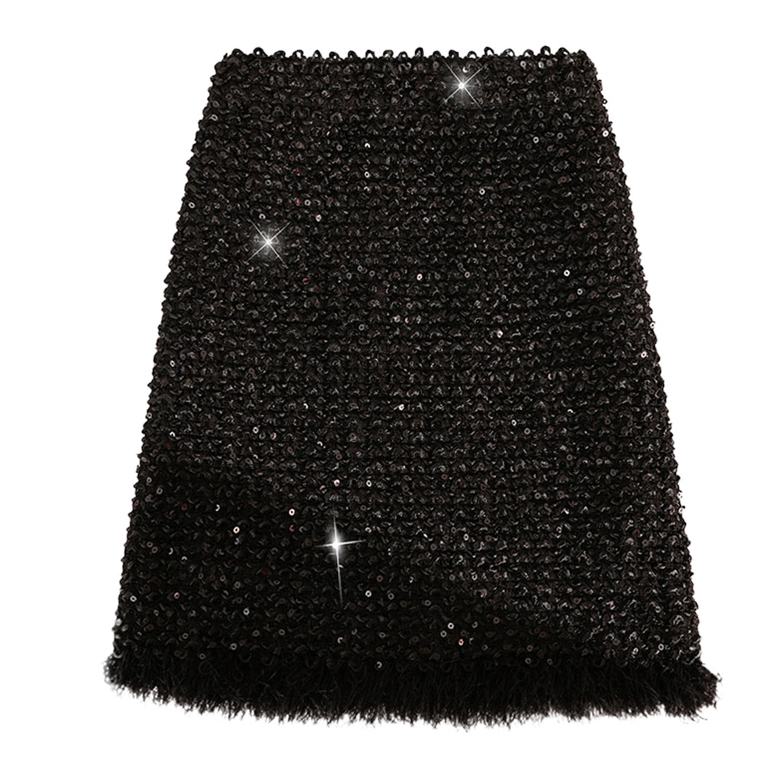 RUTAYY Women High Waist Sequin Wrap Skirt Fall Winter Stretchy Slim Fit ...