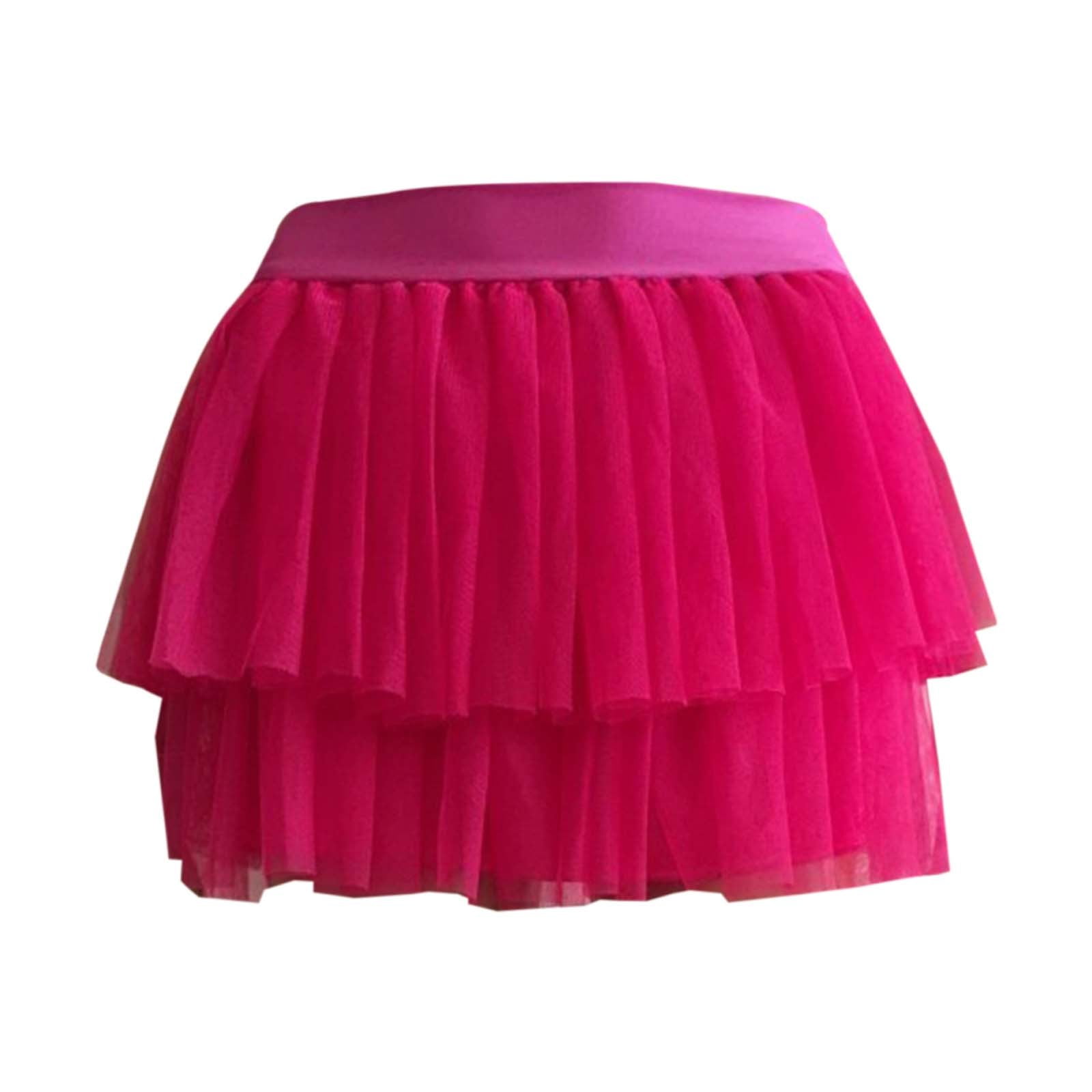 RUTAYY Women Pleated A-Line Short Skirt Mesh Half Skirt Versatile ...