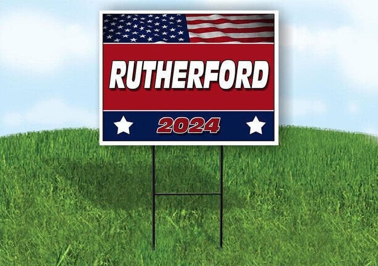 RUTHERFORD FLAG RED 2024 18inx24in Yard Road Sign w/ Stand - Walmart.com