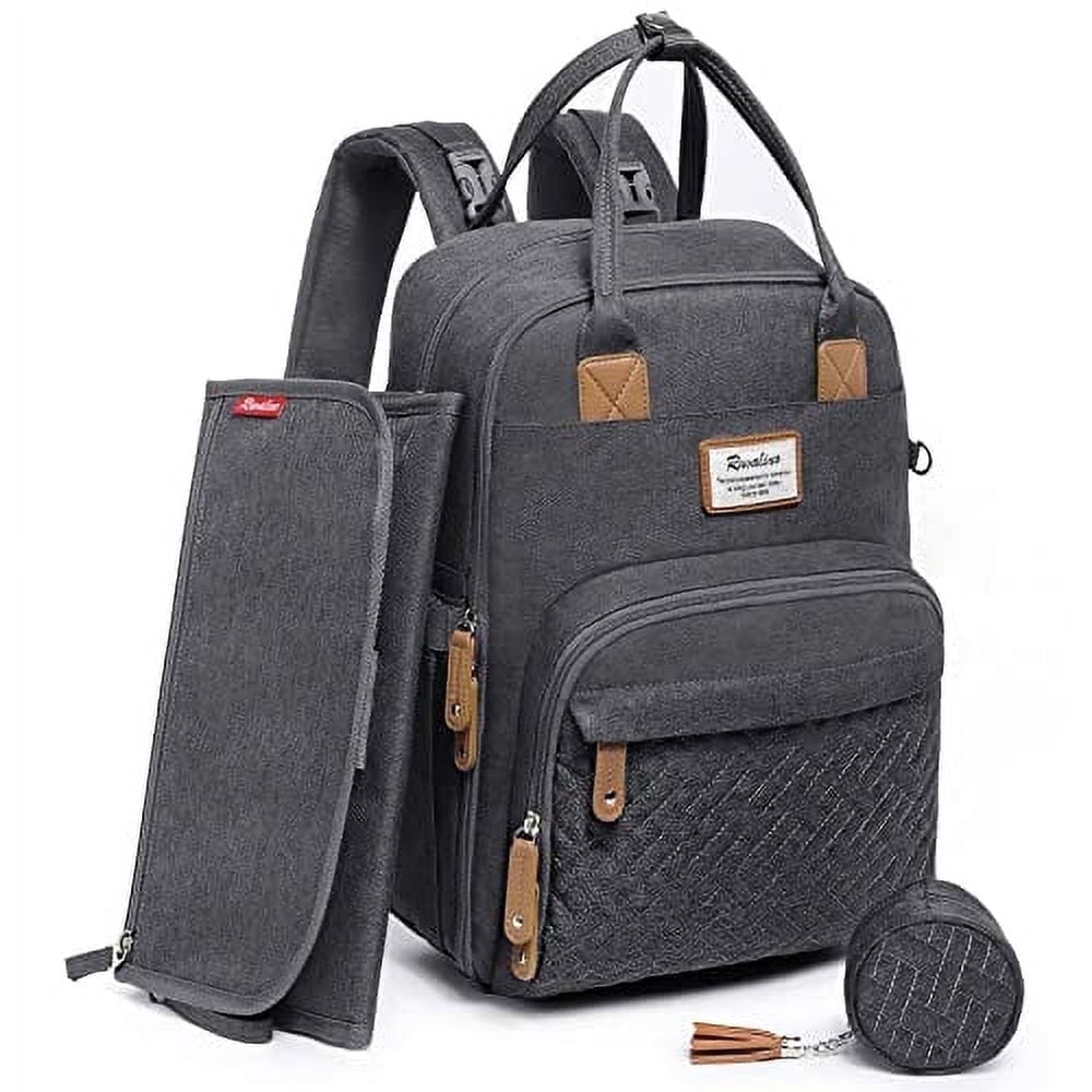 RUVALINO Baby Diaper Bag Backpack - Multifunctional Travel Bag with ...