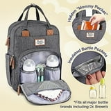 BB Gear Backpack Diaper Bag with Adjustable Shoulder Strap, Gray ...