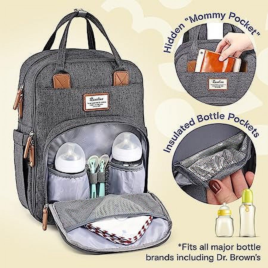 MoDRN Nylon Convertible Diaper Bag Backpack, Gray - Walmart.com