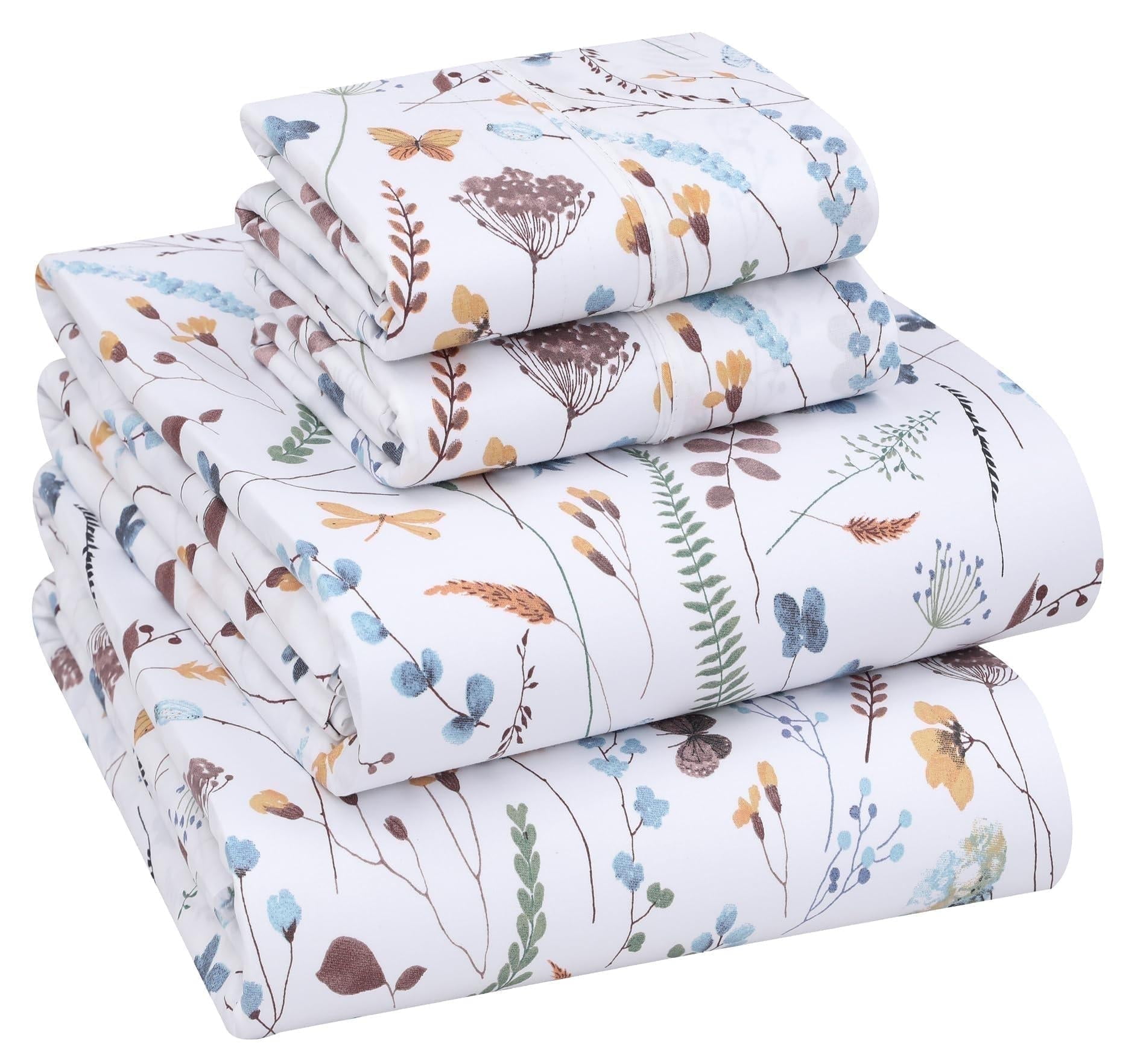 RUVANTI 100% Cotton Sheets for California King Size Bed - Crispy ...