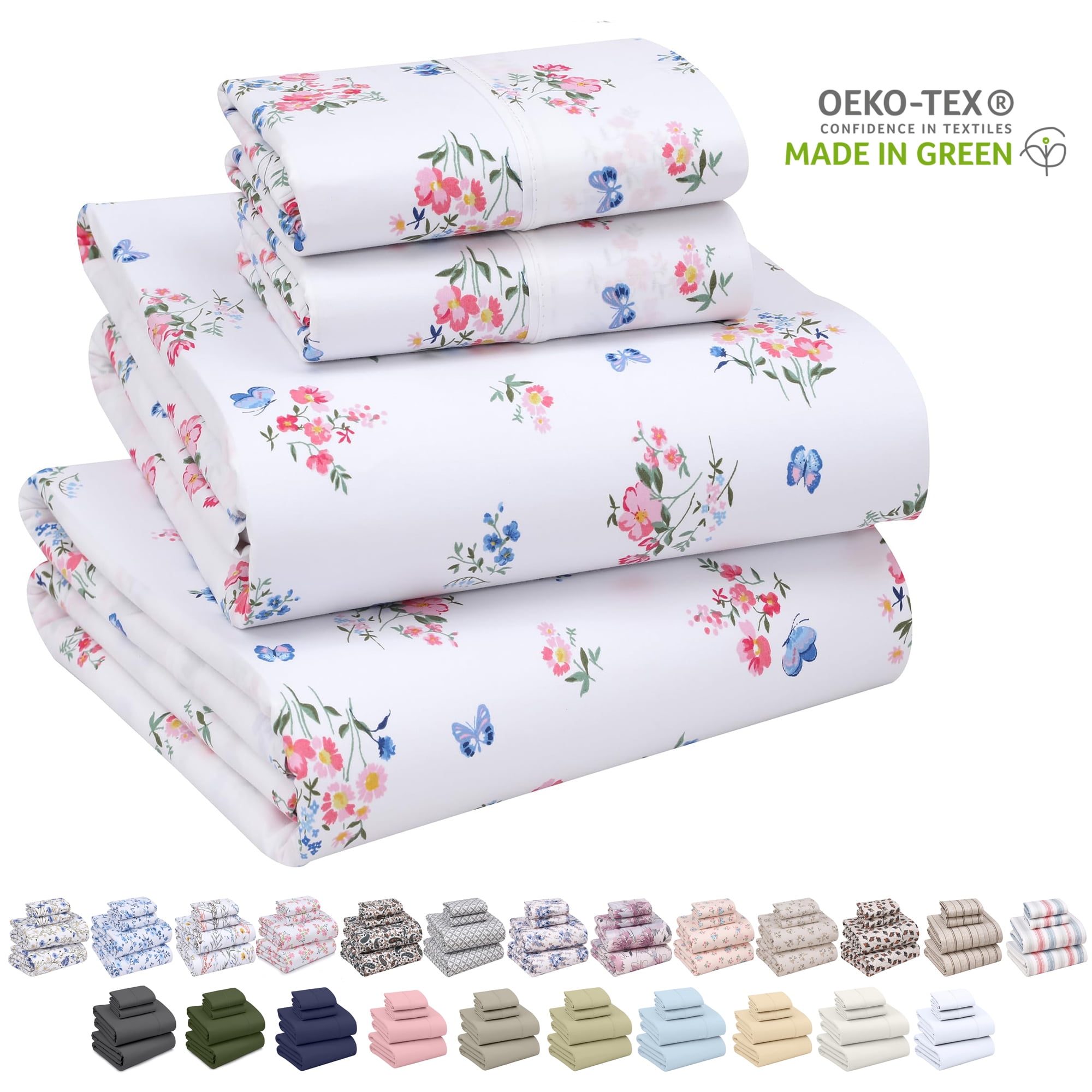 RUVANTI 100% Cotton Sheets for California King Size Bed - Crispy ...