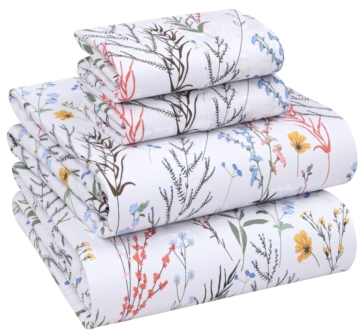 Ruvanti, 100% Cotton Sheets, Full Size Percale Bedding, Breathable ...