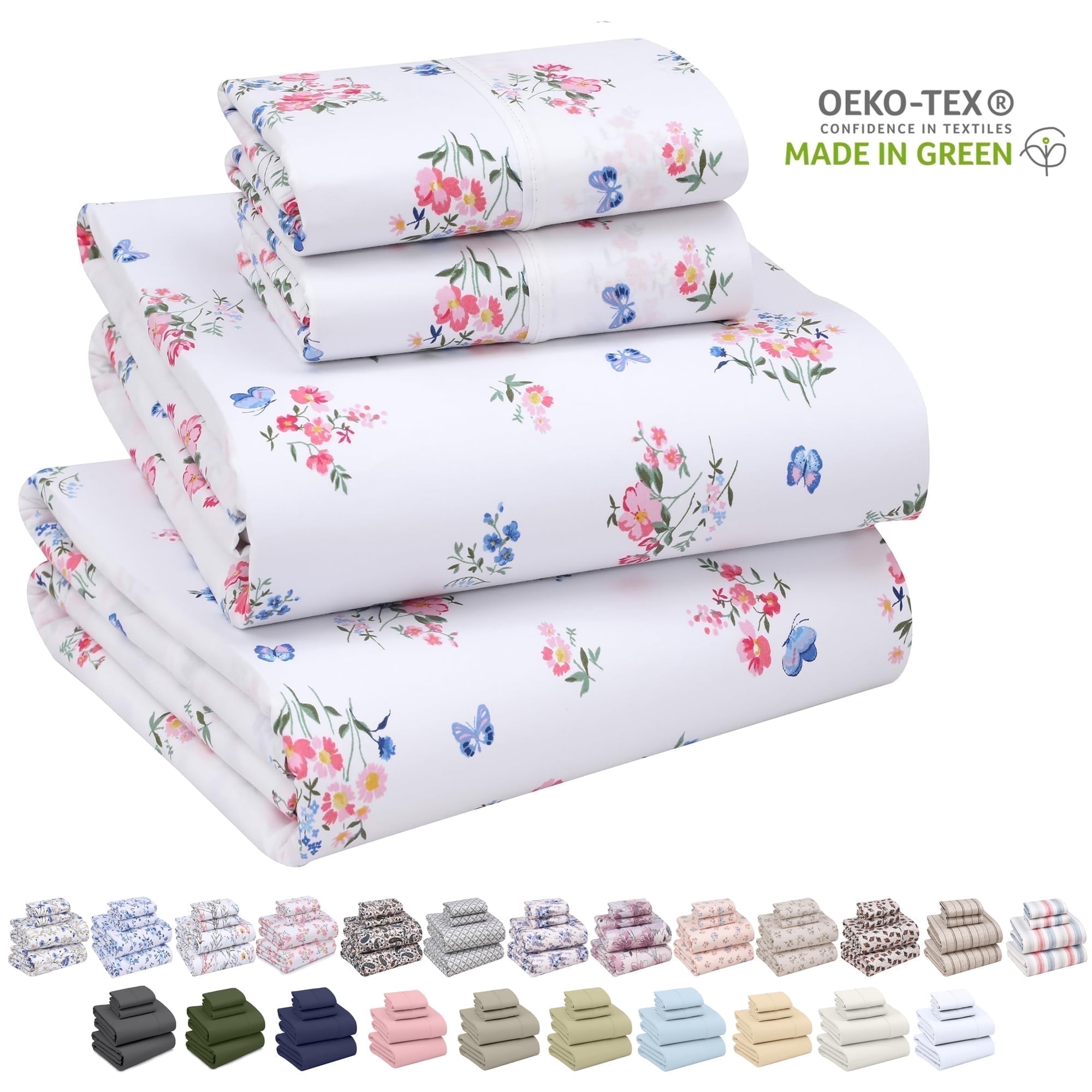 Ruvanti 100% Cotton Sheets Queen Size Bed Sheet Set – 16 inches Deep ...