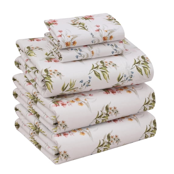 Ruvanti, Cotton Sheets, Split King, Floral Bliss, 16 inch Deep Pocket ...