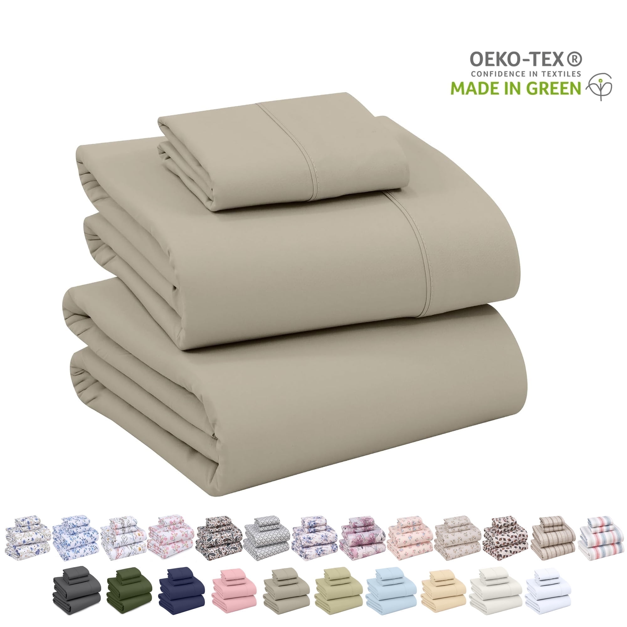 RUVANTI 100% Cotton Sheets for Twin Size Bed - Crispy Cooling Percale ...