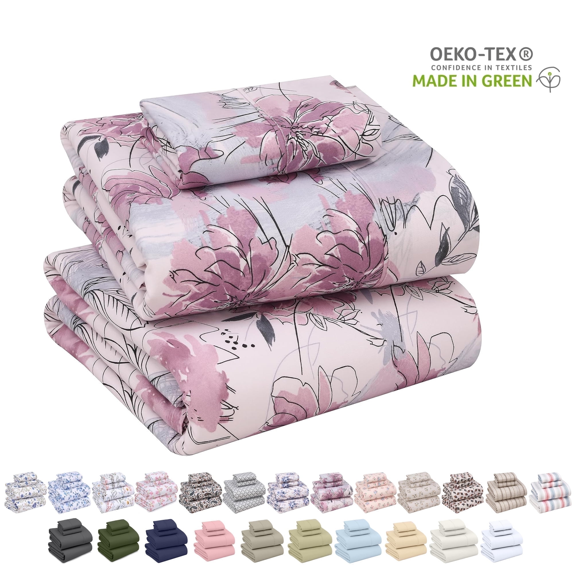 RUVANTI 100% Cotton Sheets for Twin Size Bed - Crispy Cooling Percale ...