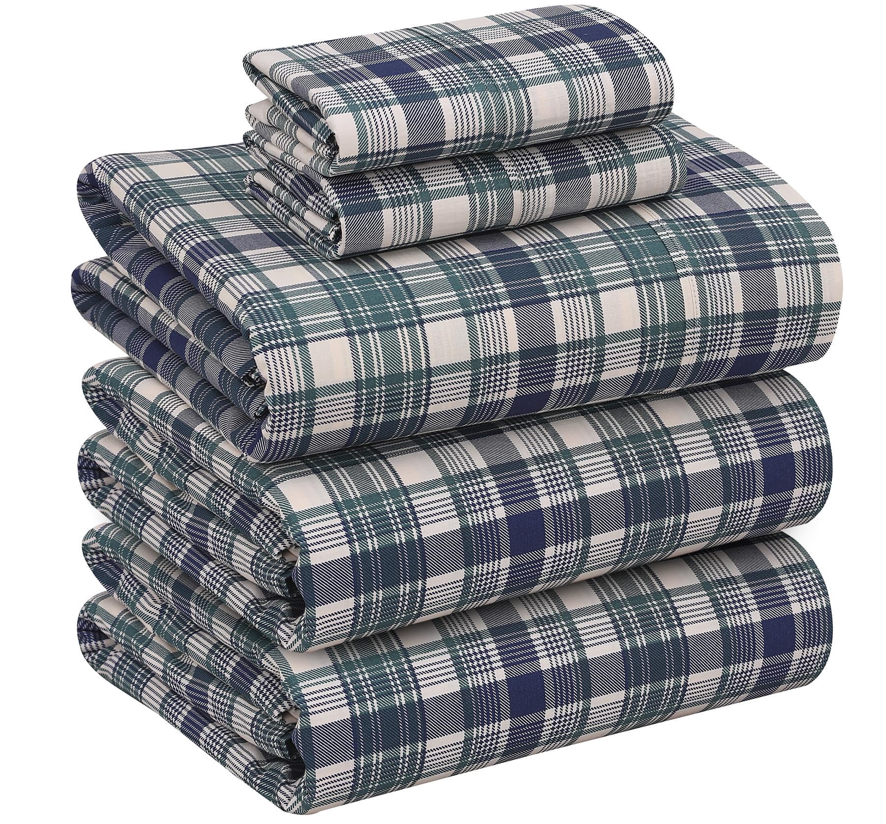 RUVANTI 100% Cotton Sheets – Split King Size Percale Bedding, Cooling ...