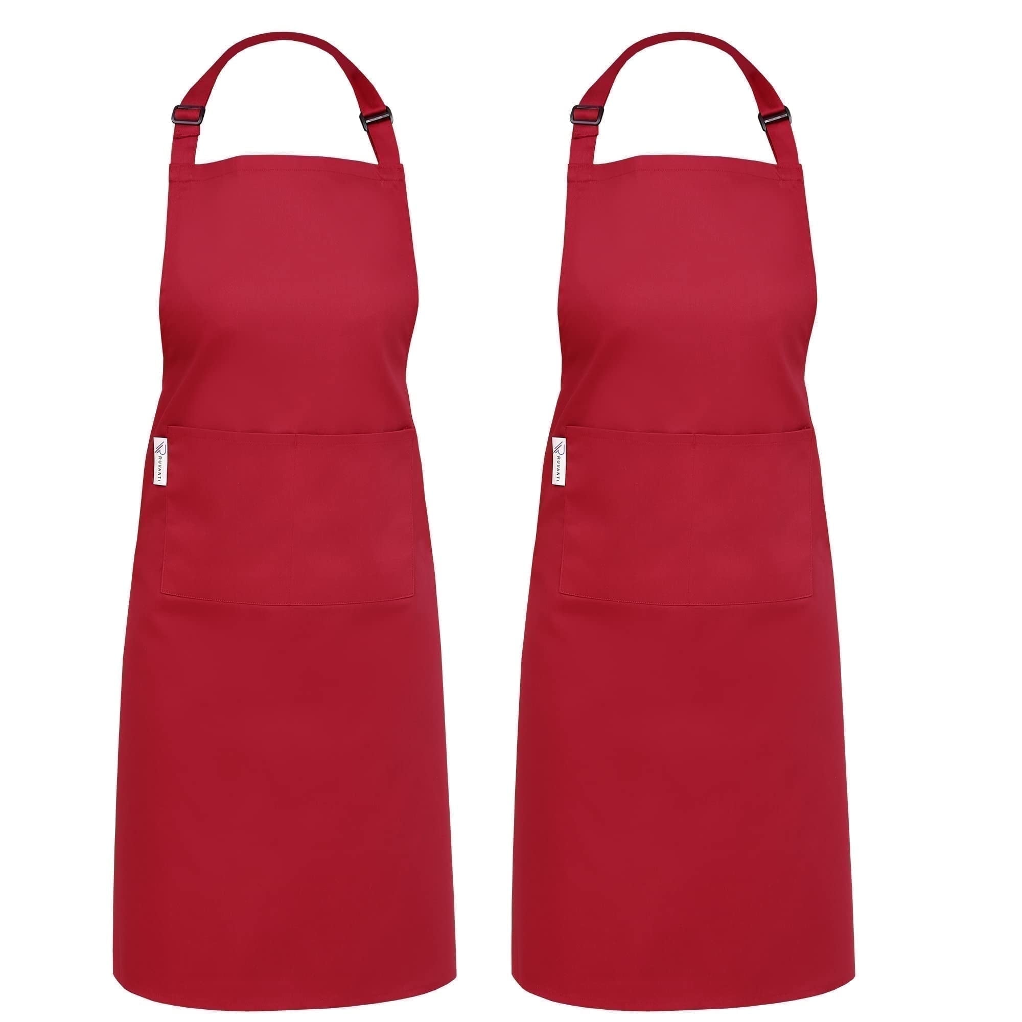 RUVANTI Aprons for Men 2 Pack - Adjustable Cotton Enriched Thicker ...