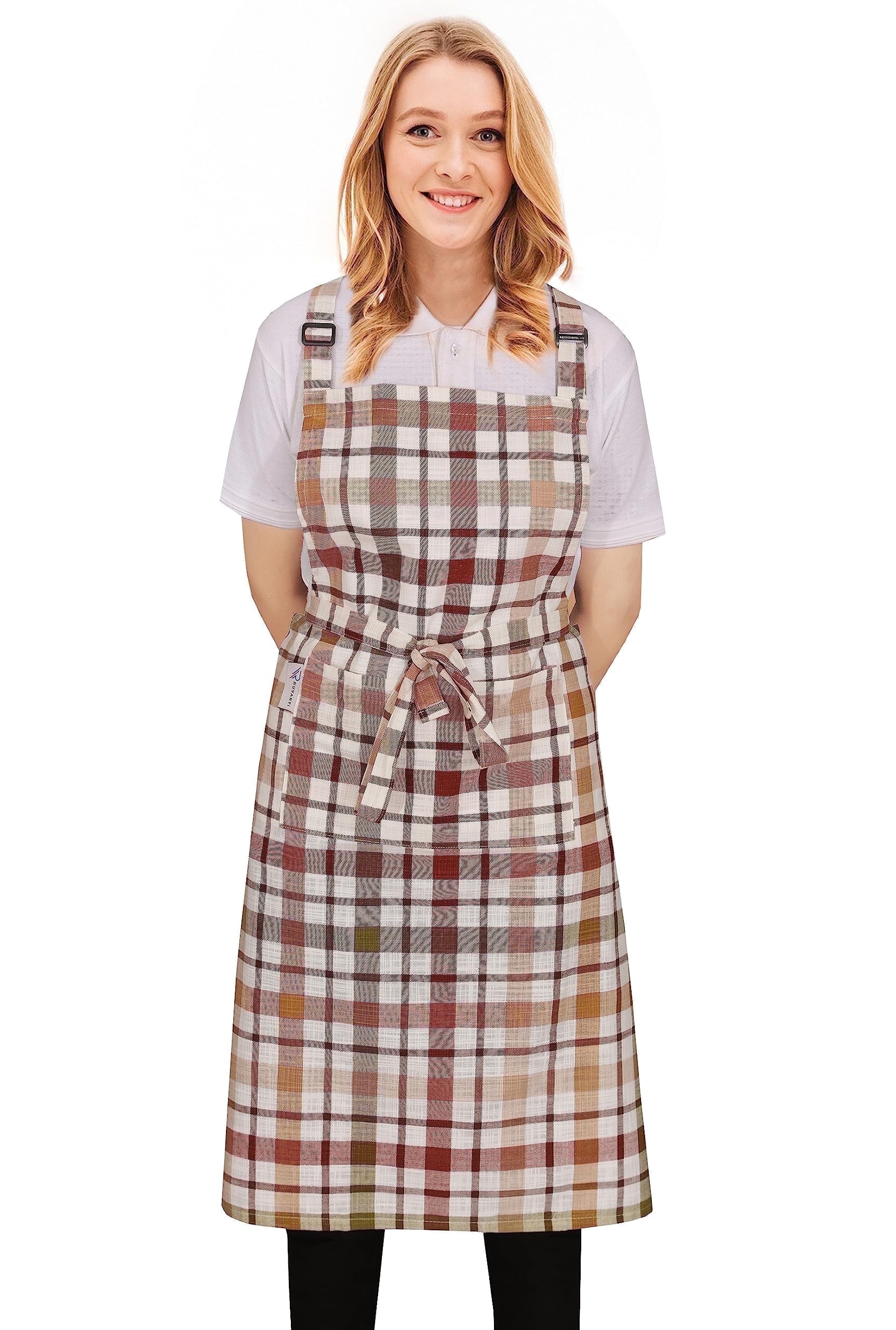 Ruvanti Professional Aprons - 100% Cotton, 28” x 36”, Extra Pockets ...