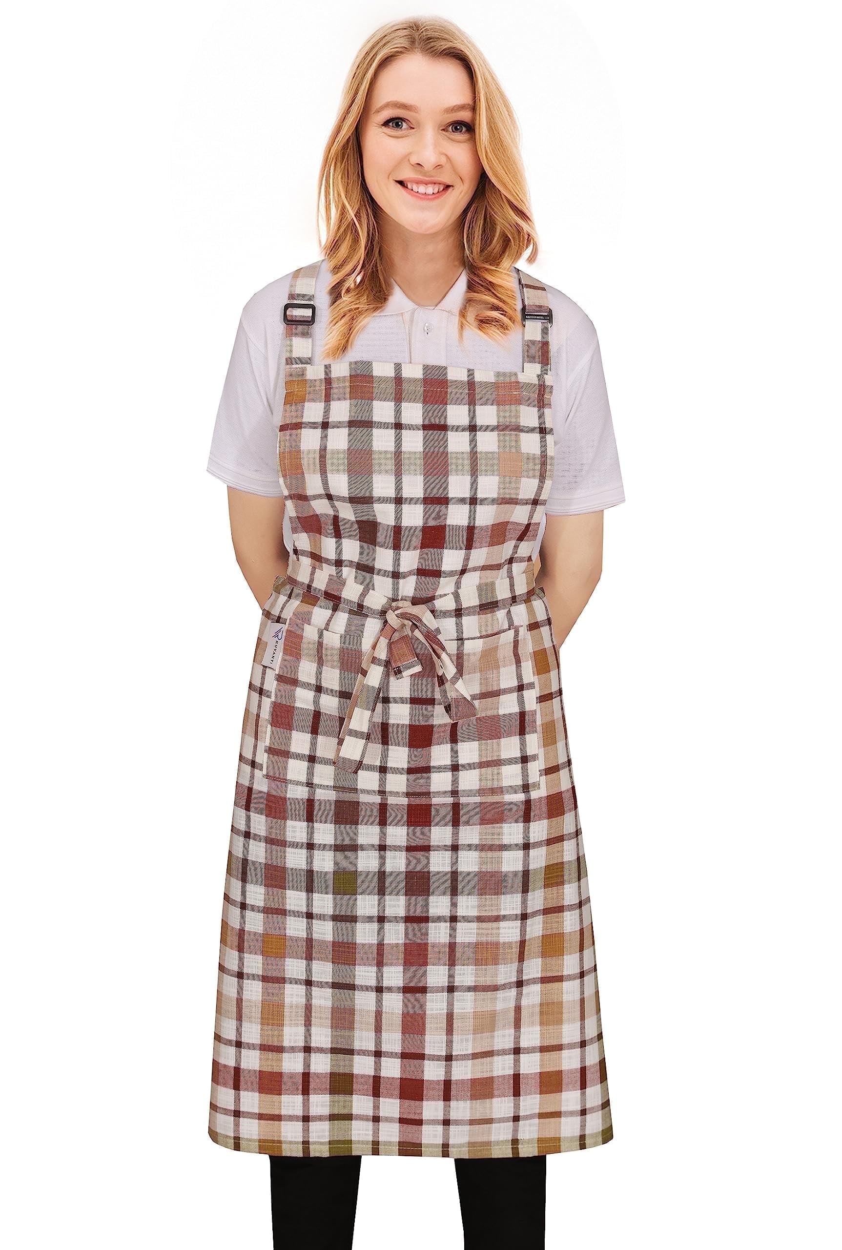 Ruvanti Professional Aprons - 100% Cotton, 28” x 36”, Extra Pockets ...