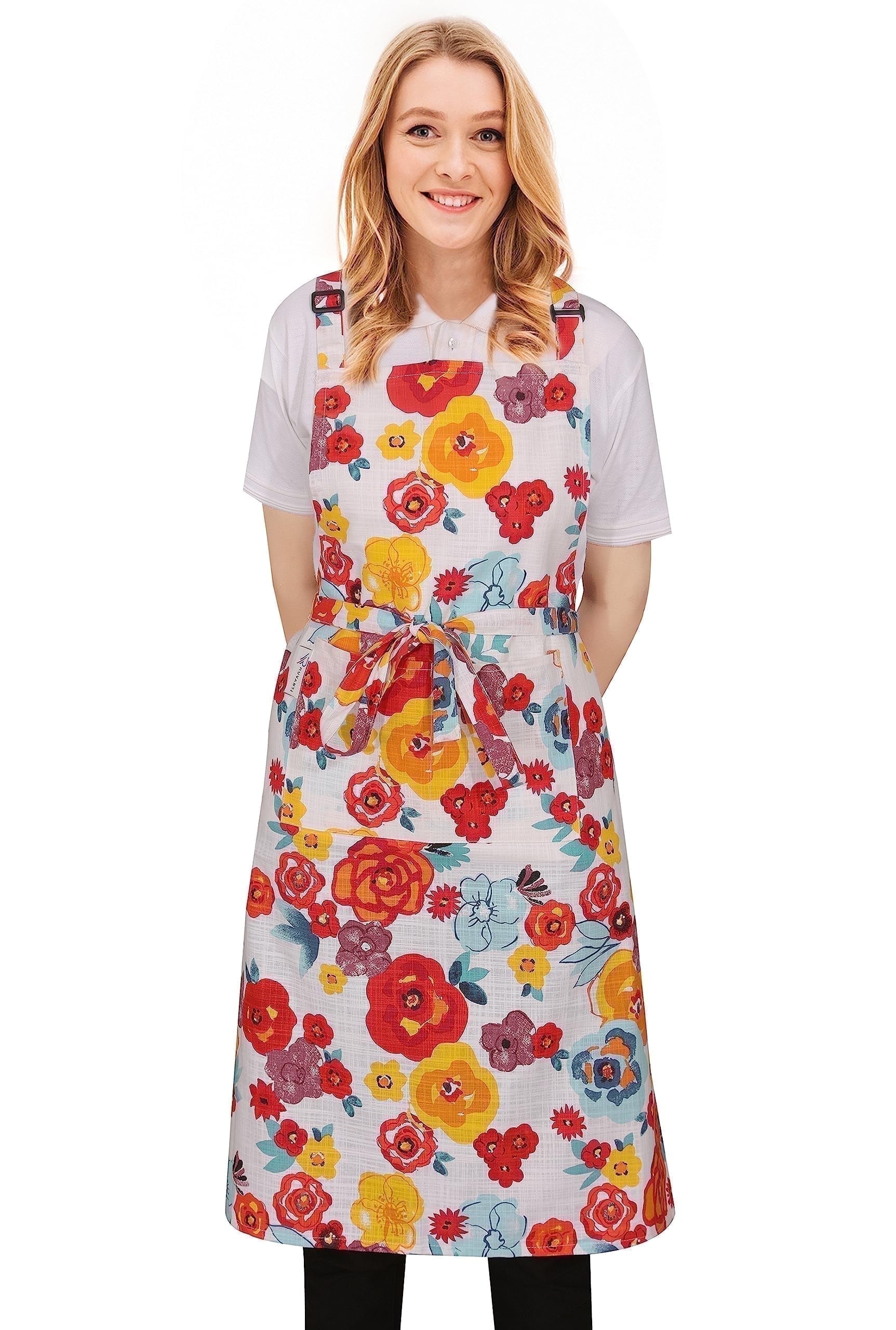 RUVANTI Aprons for Women with Pockets - Adjustable up to XXL - 100% ...