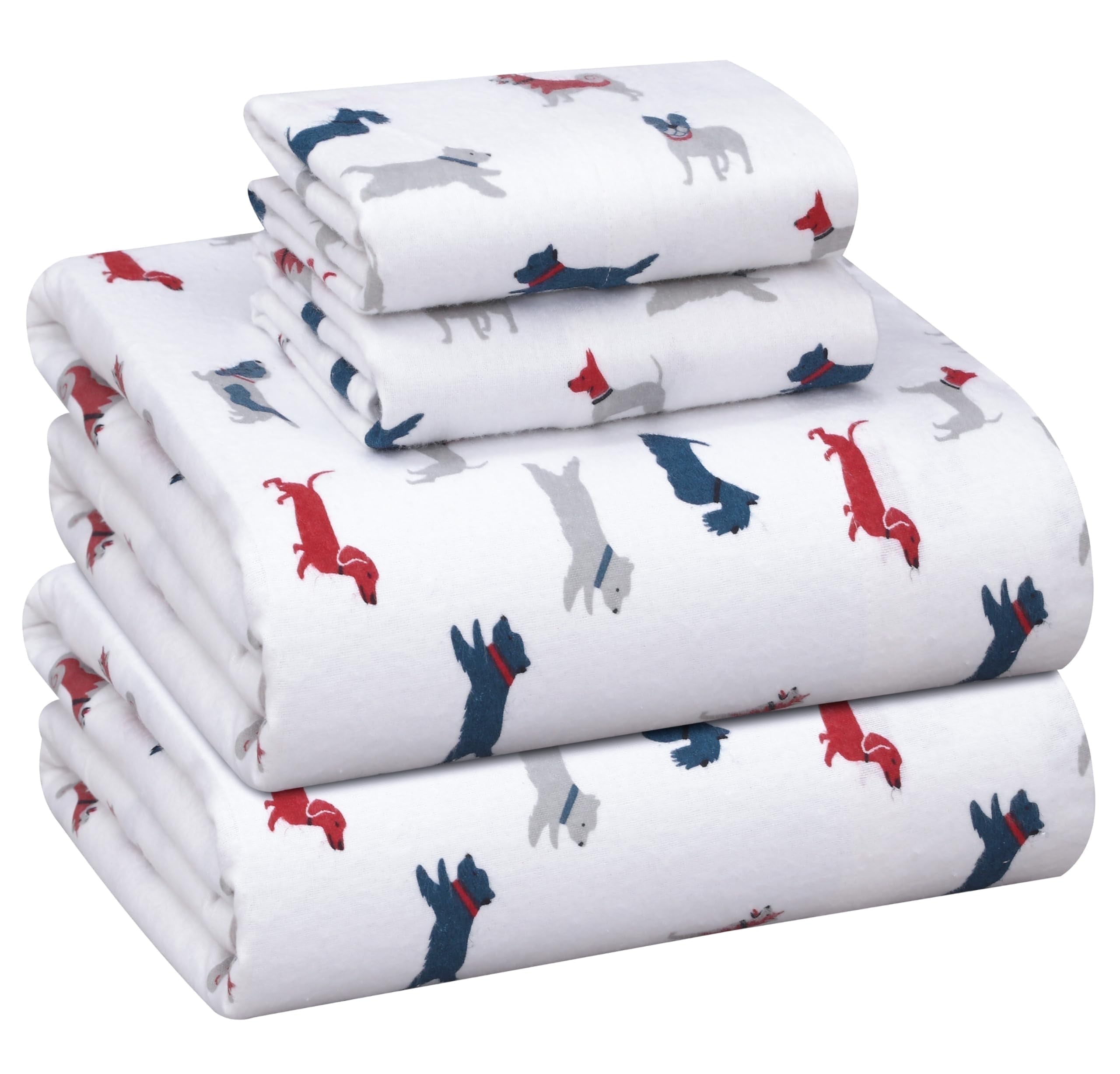 RUVANTI Flannel Sheets Full Size - 100% Cotton Brushed Flannel Bed ...