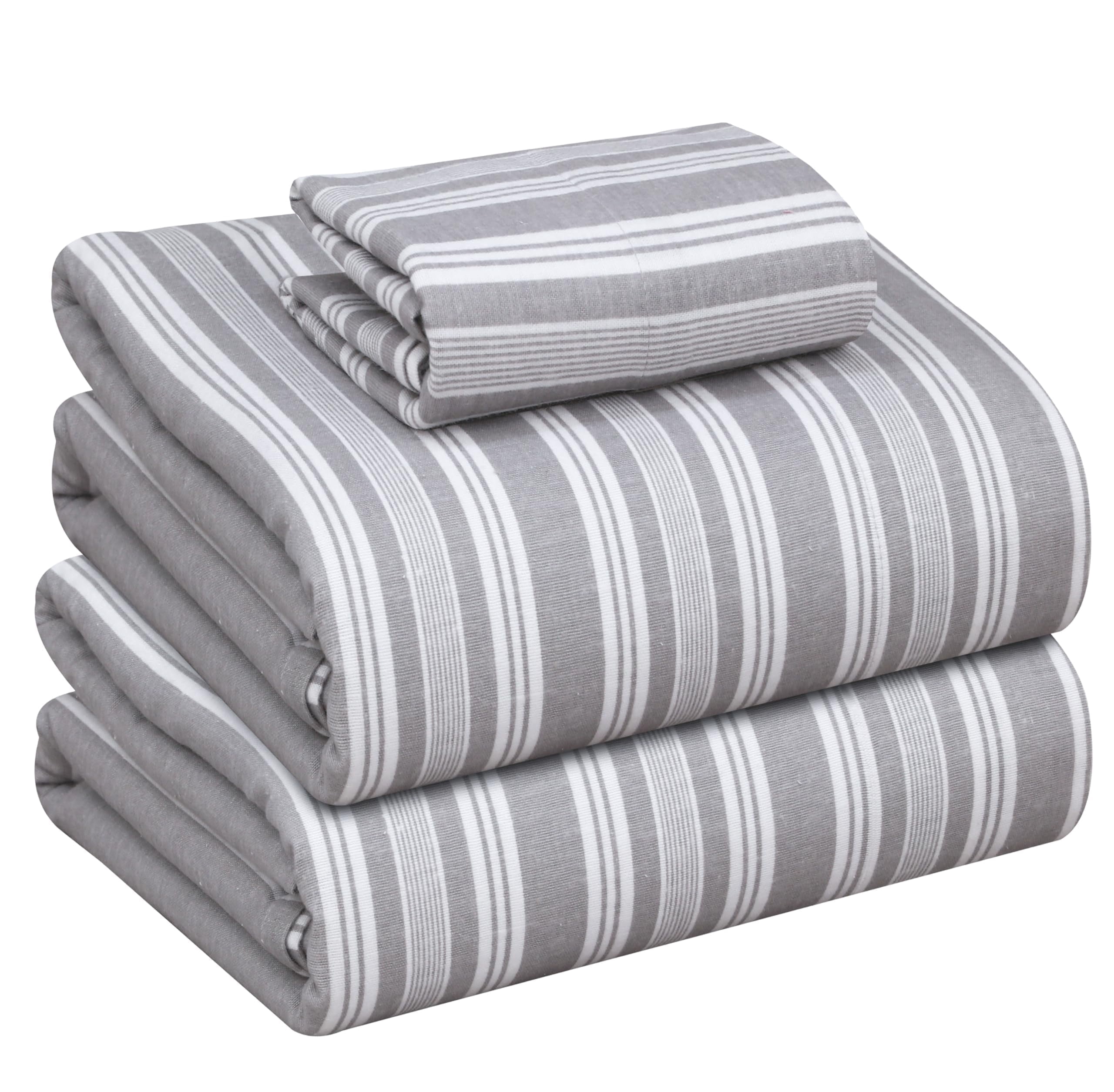 RUVANTI Flannel Sheets King Size - 100% Cotton Brushed Flannel Bed ...