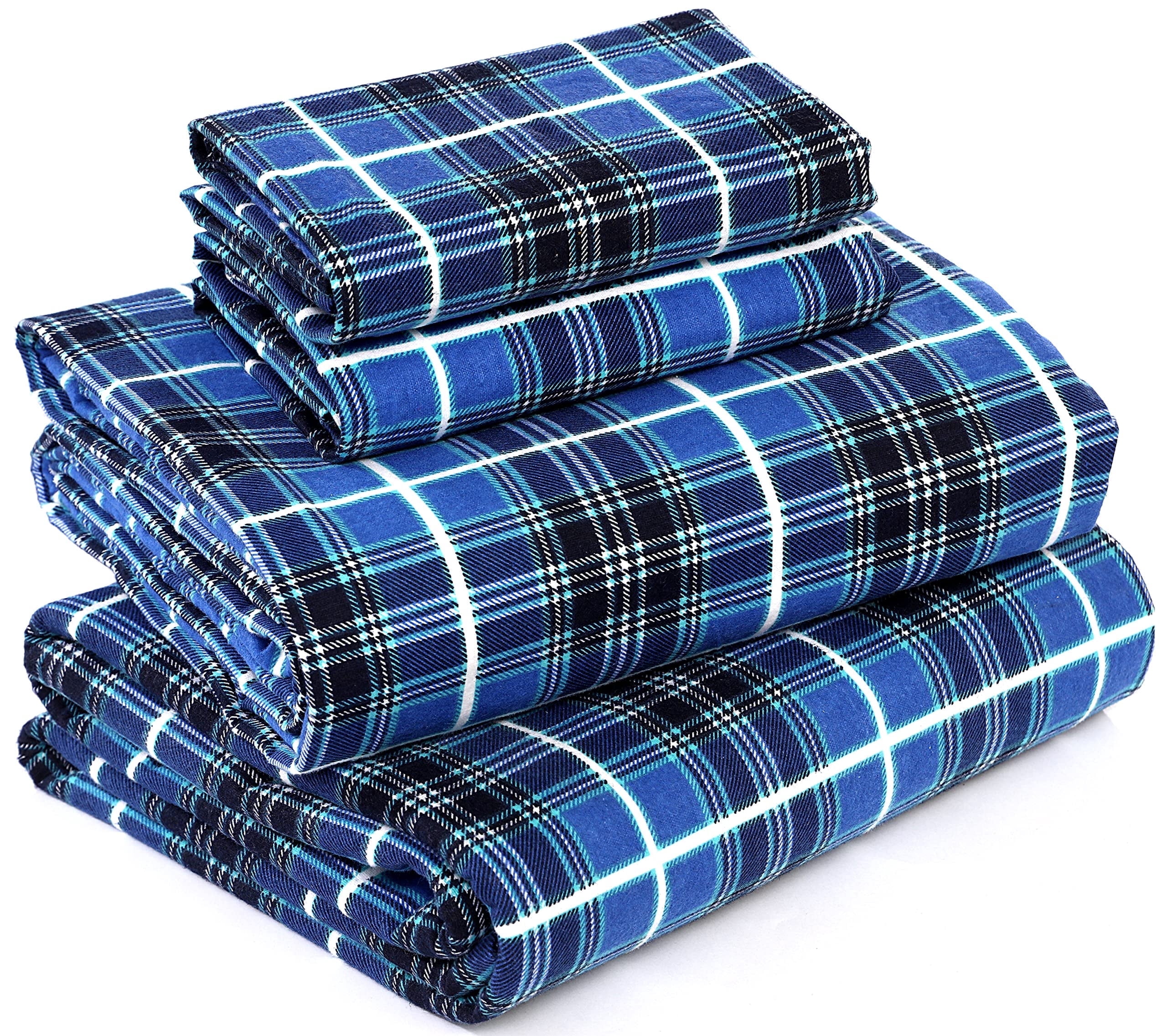 RUVANTI Flannel Sheets King Size - 100% Cotton Brushed Flannel Bed ...