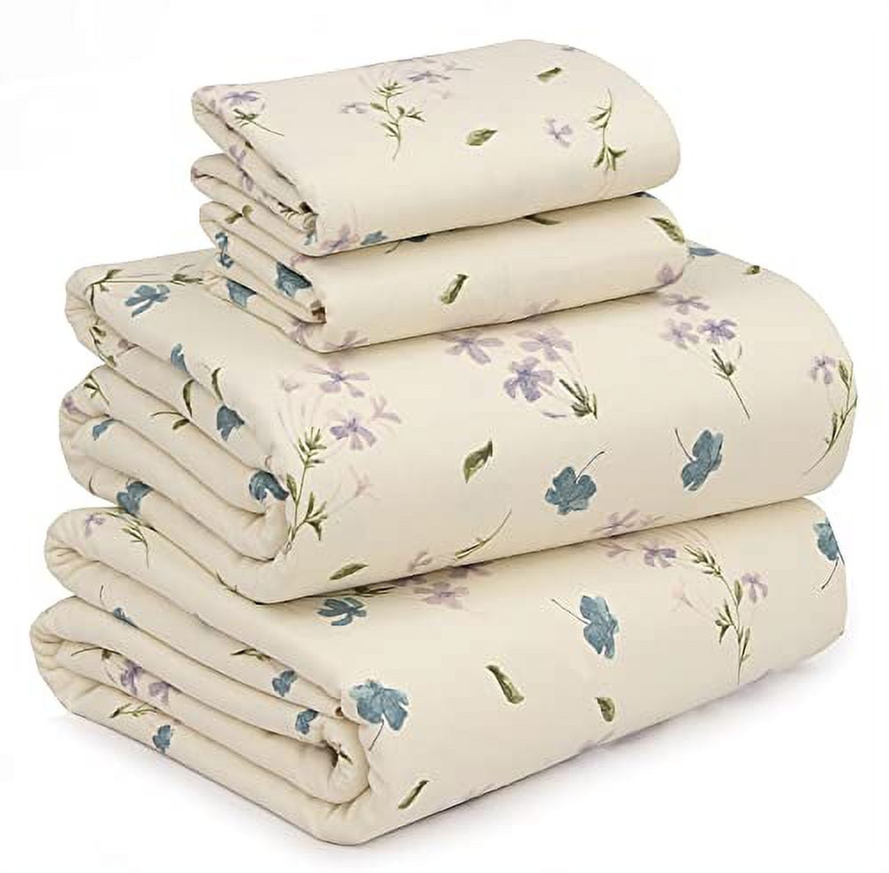 RUVANTI Flannel Sheets Twin Size - 100% Cotton Brushed Flannel Bed Sheet Sets - Deep Pockets 16 ...