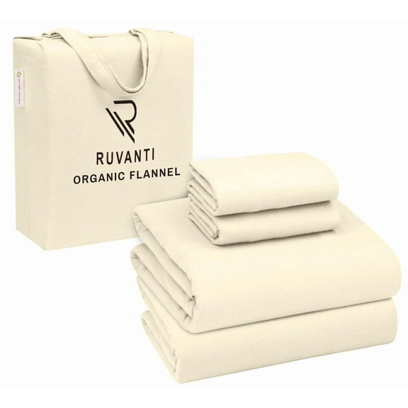 Ruvanti Flannel Sheets King Size - 100% Cotton Brushed Flannel Bed ...