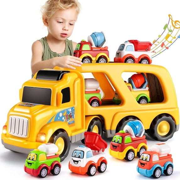 RUVINCE Construction Truck Toys 5-in-1 Friction Power Toy for Kids ...