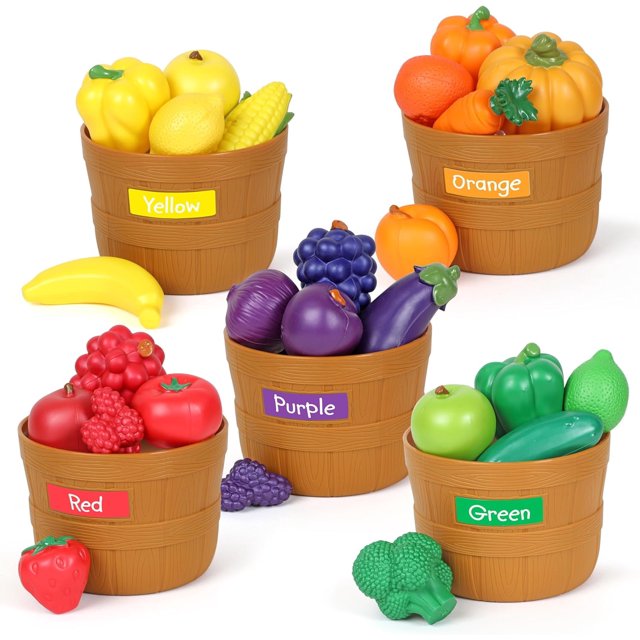 RUVINCE Farmer's Market Color Sorting Set, 30 Pieces, Preschool Shape ...