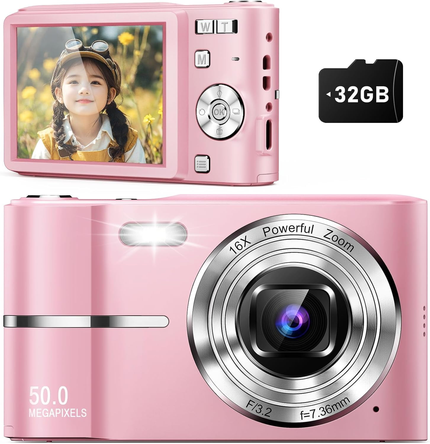 RUVINCE Kids FHD 1080P Digital Camera Autofocus 50MP with 16x Zoom Anti ...