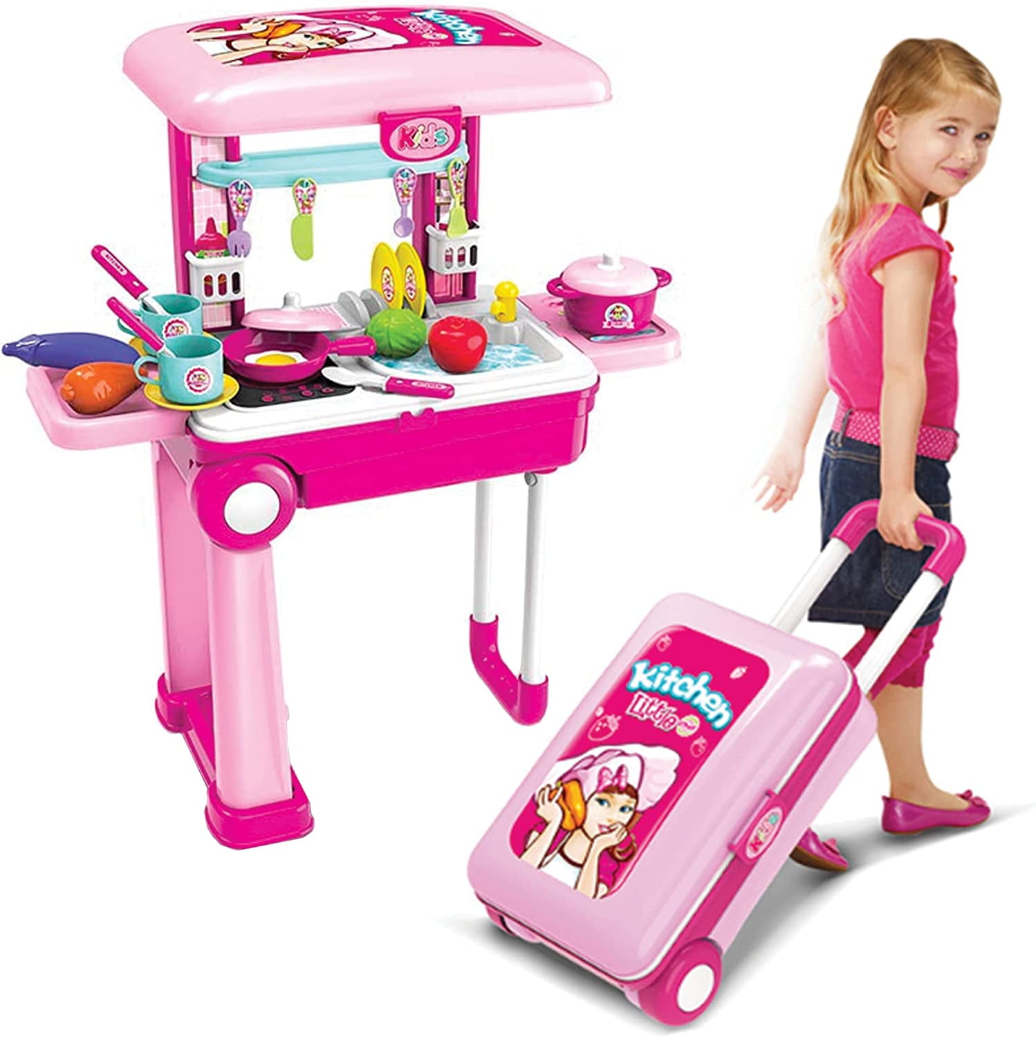 Free Shipping! RUVINCE Pretend Play Kitchen set for Kids Little Chef ...