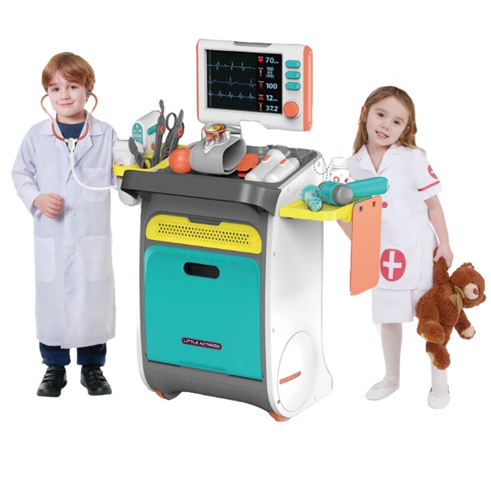 RUVINCE Play Doctor Kit for Kids Pretend Medical Set with Cart ...