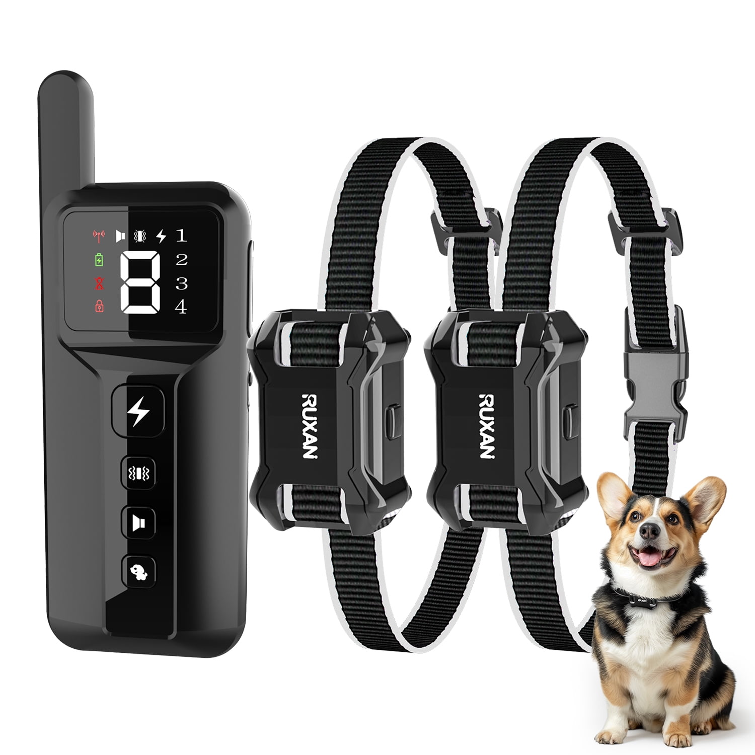 RUXAN Shock Collar with Remote for Dogs Waterproof Adjustable Vibration ...