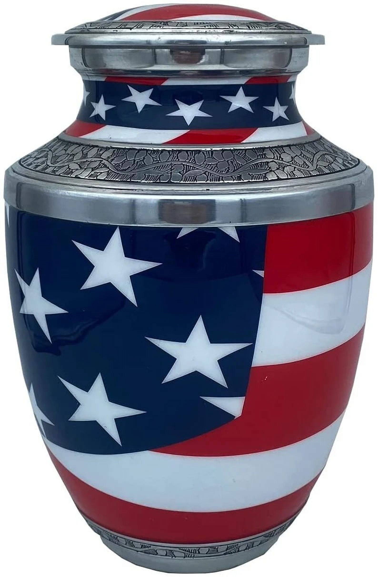 RUZIOON URNS – American Flag Cremation Large Urn for Ashes - Adult ...