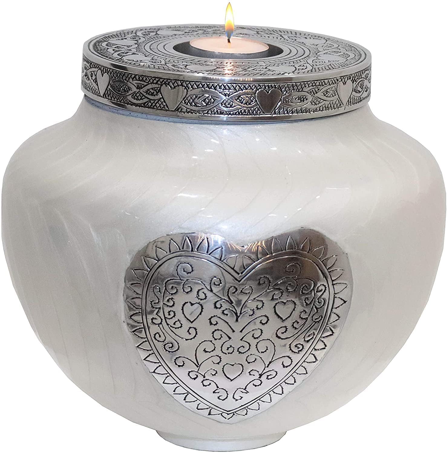 RUZIOON White Candle Cremation Urn - Keepsake urn - Display at Home or ...