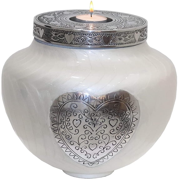 RUZIOON White Candle Cremation Urn - Keepsake urn - Display at Home or ...