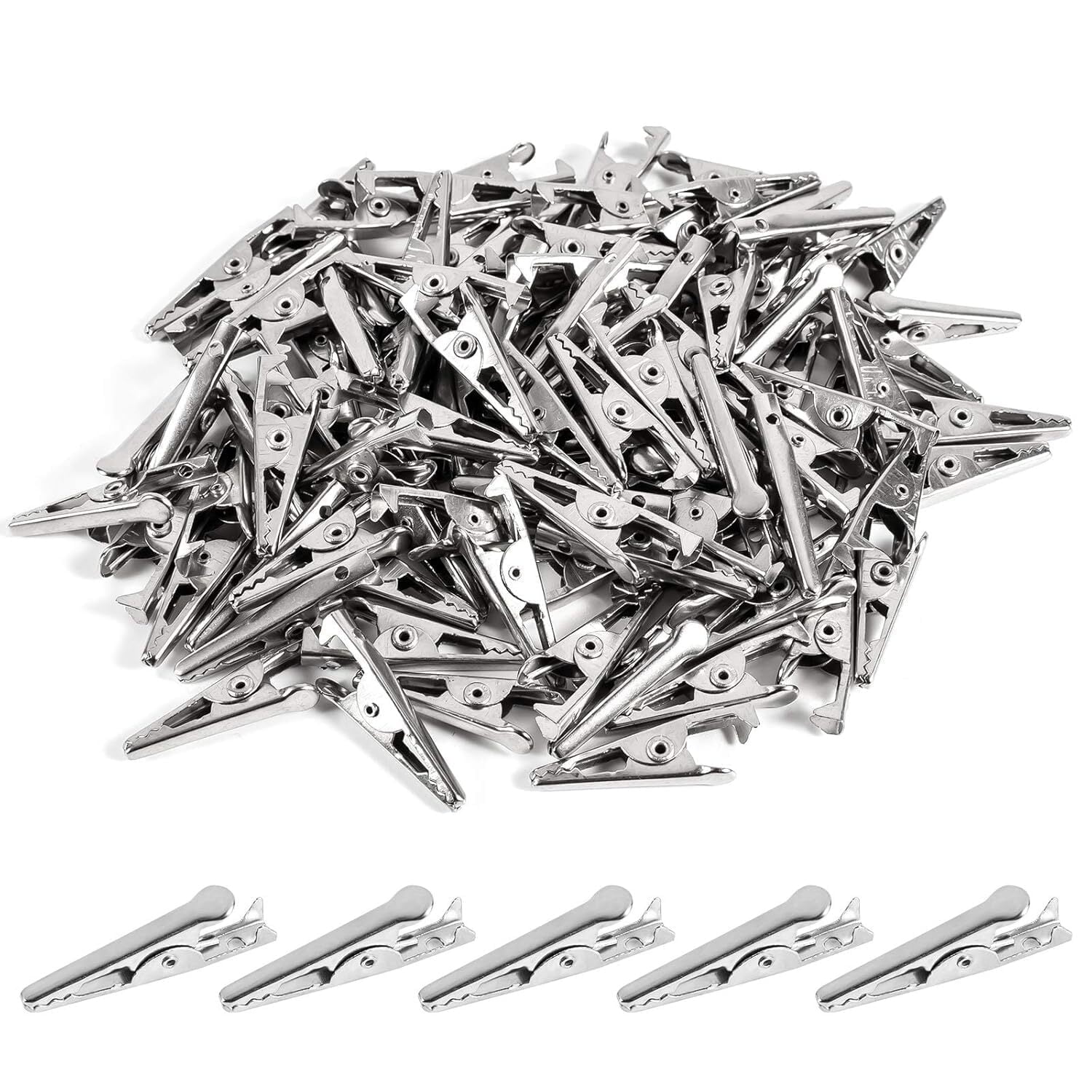 RUseeN 100Pcs Mini Clamps Alligator Clips for Crafts & Electrical,Small ...