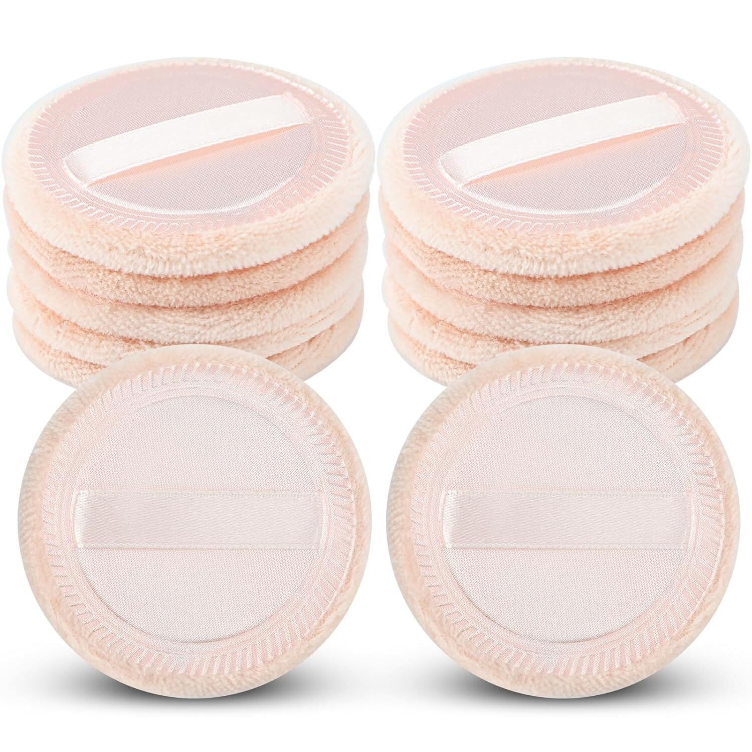 RUseeN 10pcs Loose Powder Puff Round Velour Face Makeup Compact Body ...