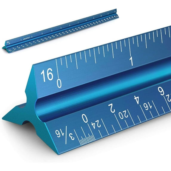 RUseeN 12” Architectural Scale Ruler, Imperial Aluminum Alloy Metal ...