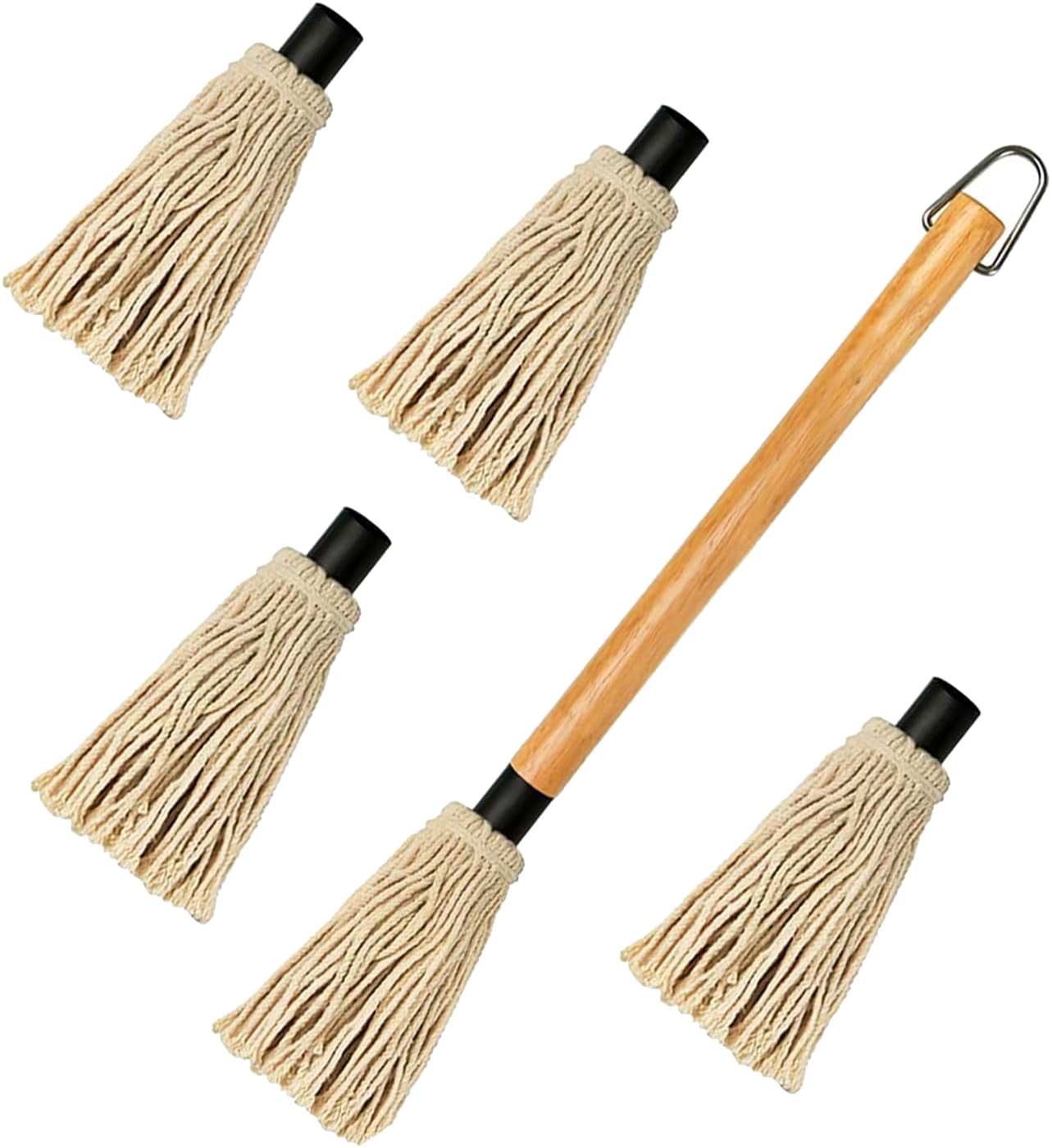 RUseeN 18 Inch BBQ Basting Mop with 4 Extra Replacement Heads, Grill ...