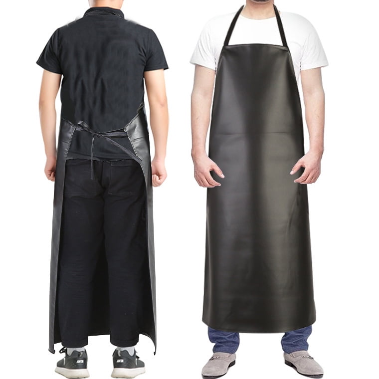 RUseeN 2 Pack Waterproof PU leather Apron Extra Long for Women Kitchen ...