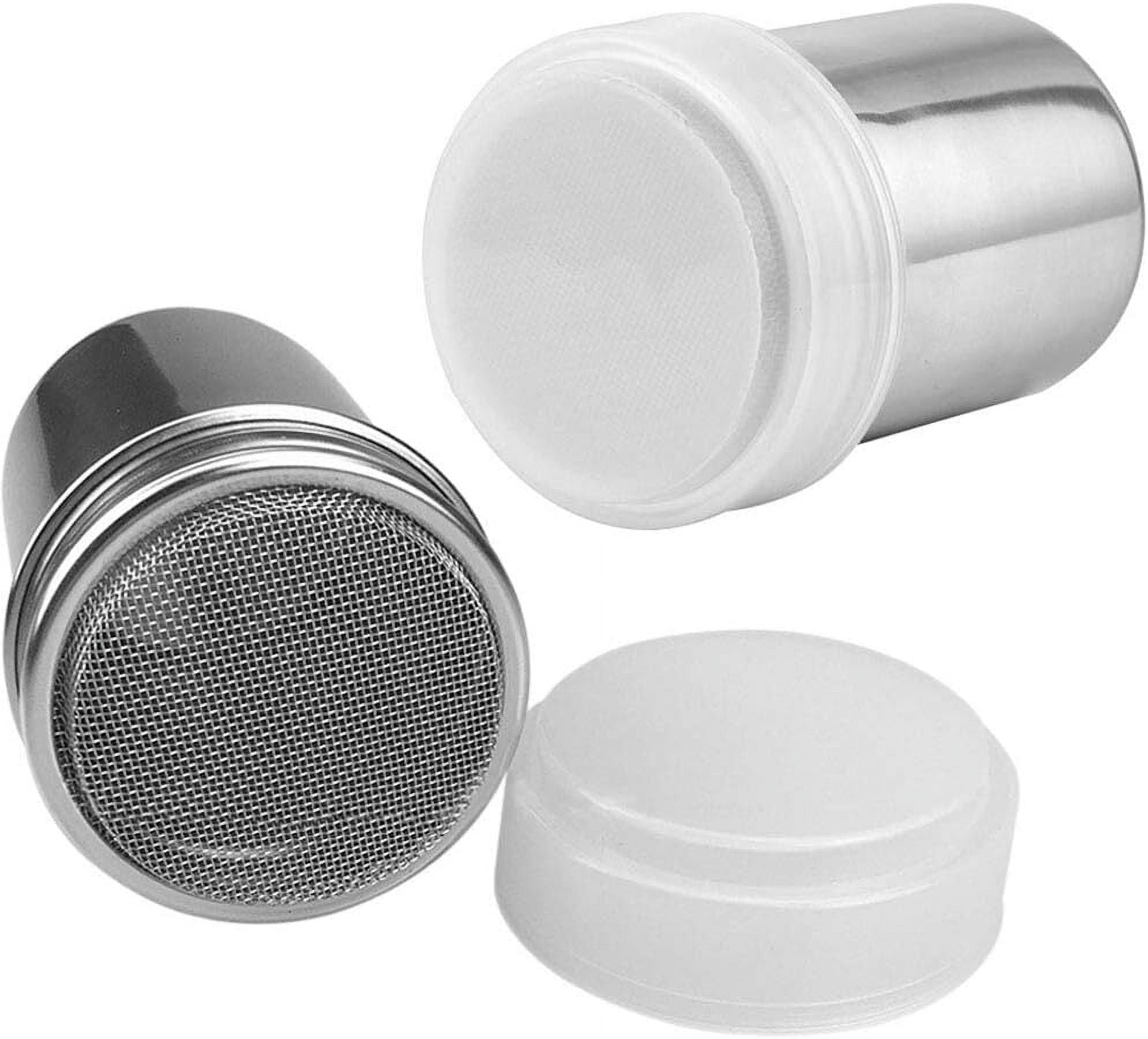 RUseeN 2 Pcs Stainless Steel Powder Sugar Shaker Duster with Lid, Fine ...