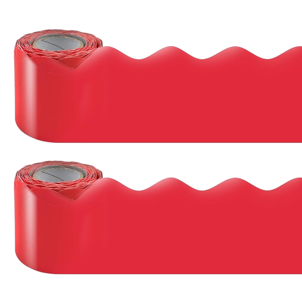 RUseeN 2 Rolls 33 Ft Bulletin Board Borders, Red Classroom Borders for ...