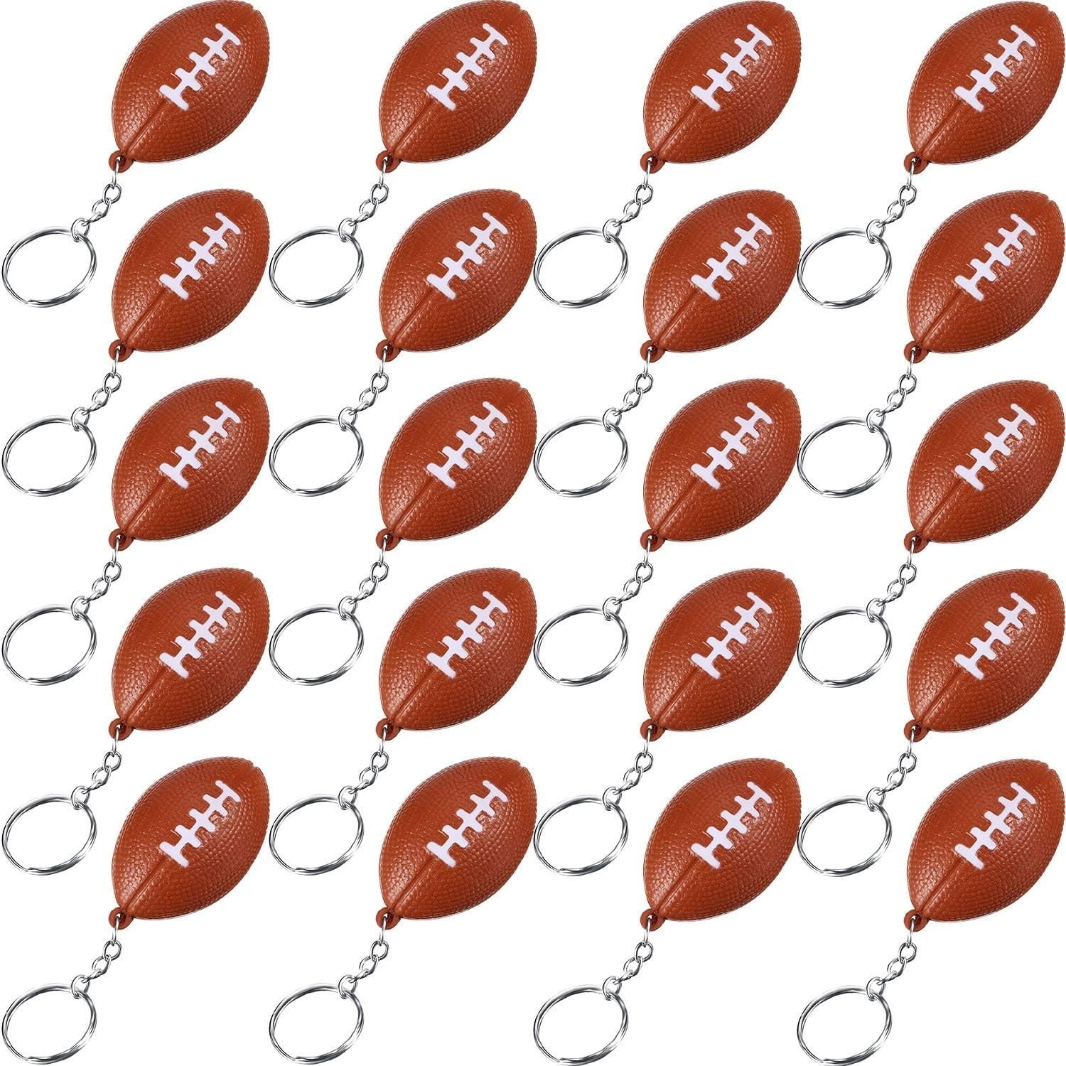 RUseeN 20 Pack Mini Foam Footballs Keychains Pineapple Stress Balls ...