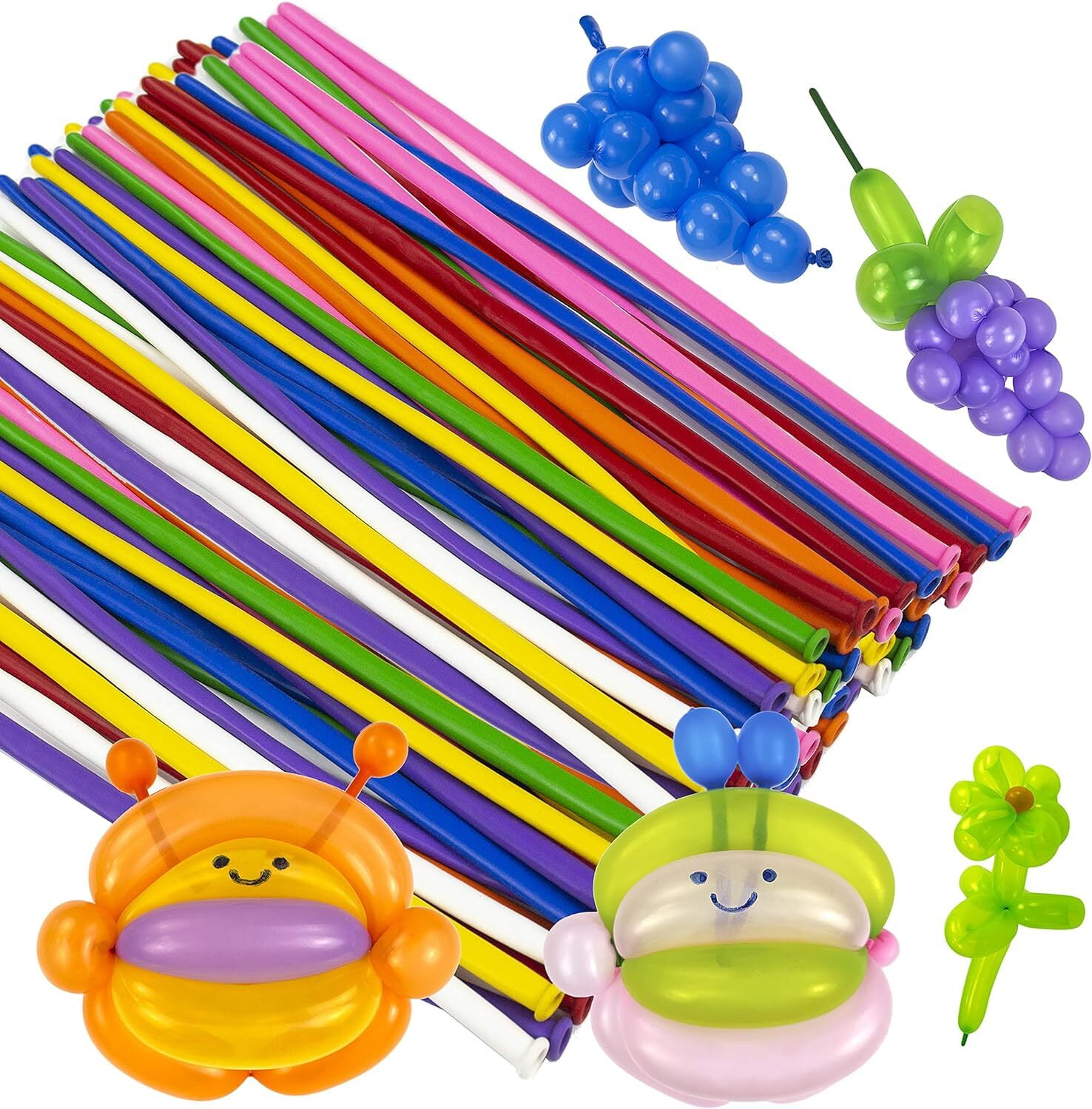 RUseeN 260 Balloons for Twisting Balloon Animal, Long Skinny ...