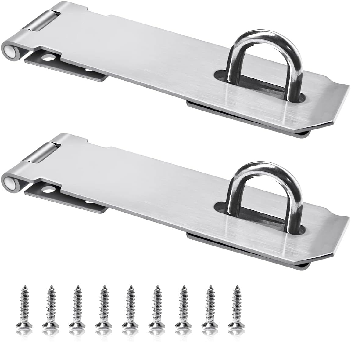 RUseeN 2Pcs Stainless Steel Gate Lock Hasp, 5inch Safety Packlock Clasp ...