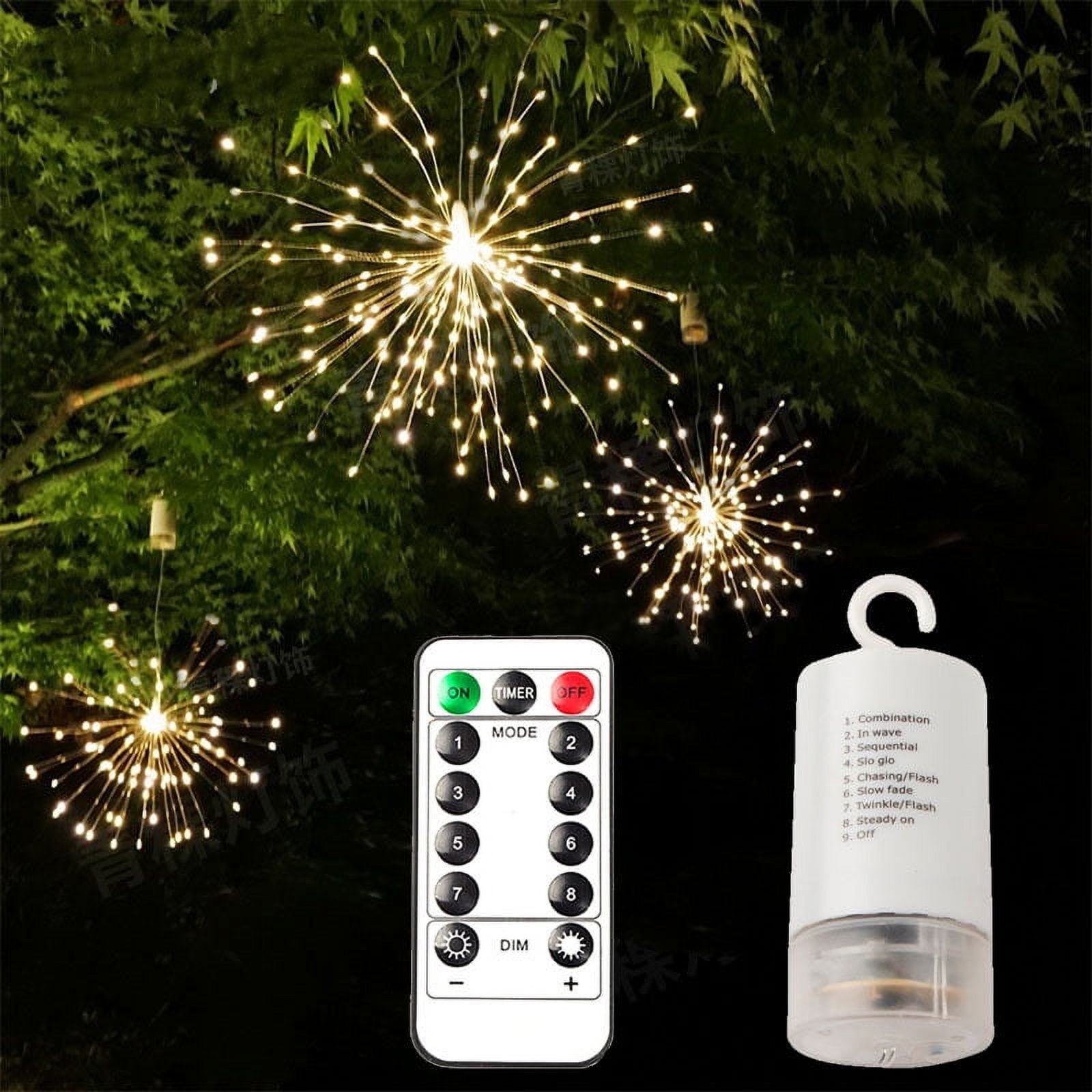 RUseeN 180 LED Hanging Sphere Lights, Battery Operated Starburst Lights ...