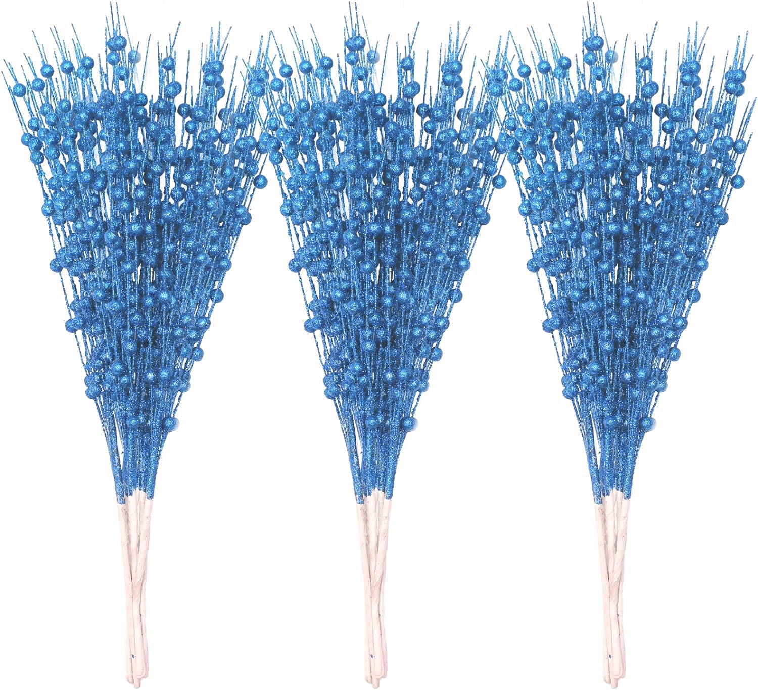 RUseeN 30-Pack Light Blue Glitter Berry Christmas Picks, Sprays ...