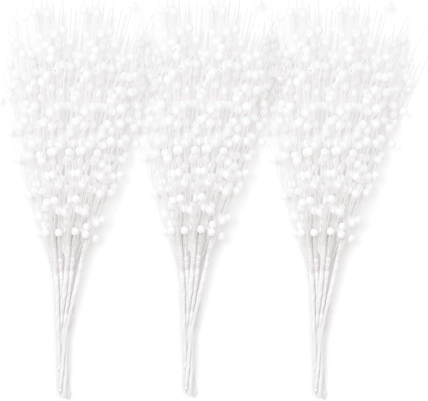 RUseeN 30-Pack Christmas Picks and Sprays White Artificial Glitter ...