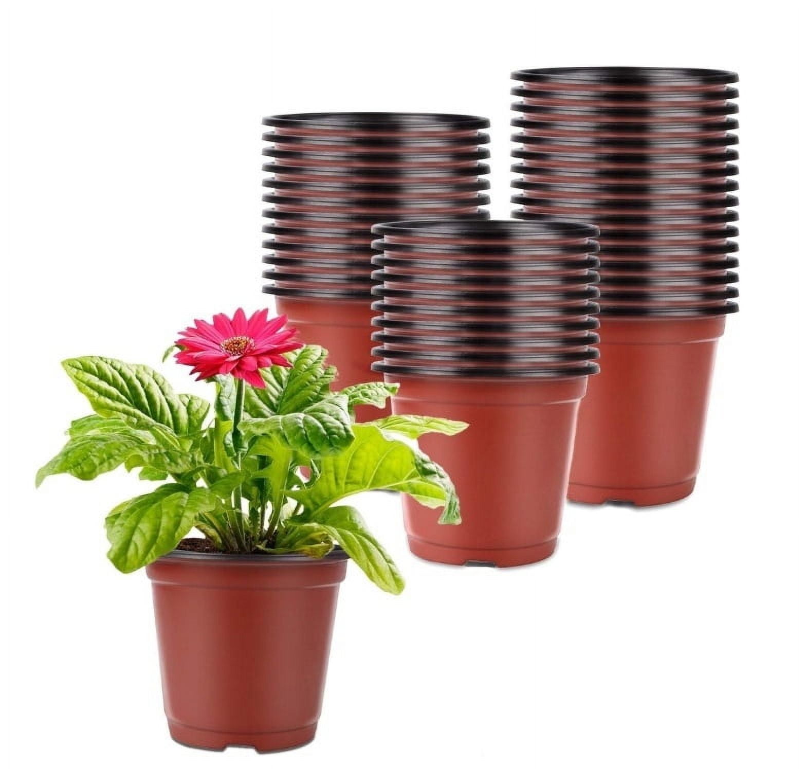 RUseeN 4" Small Plastic Plant Nursery Pot/Pots, 200pcs Seedlings Flower ...