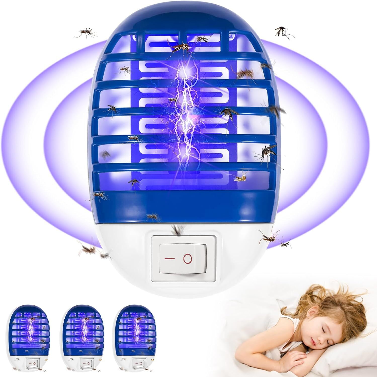 RUseeN 4Pcs Bug Zapper Indoor Plug in Mosquito Killer Trap Zapper ...