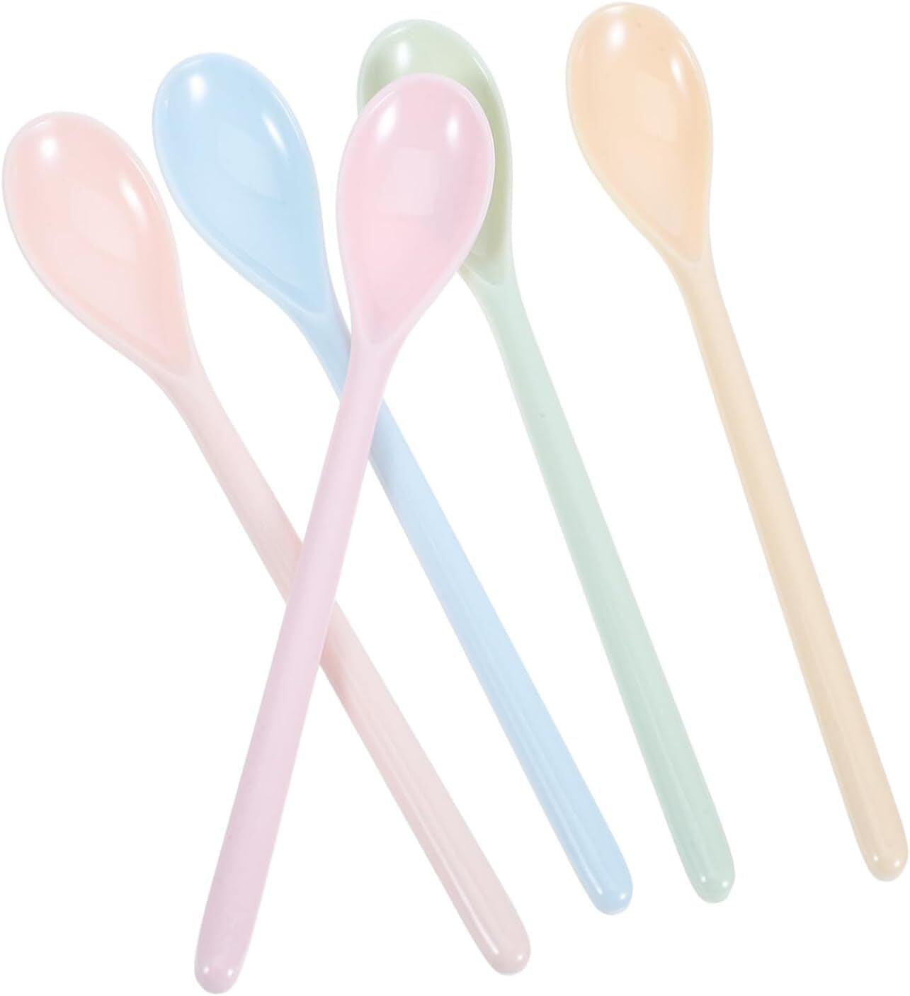 RUseeN 5Pcs Melamine Long Handle Spoon 7.2'' Colorful Coffee Stirring ...