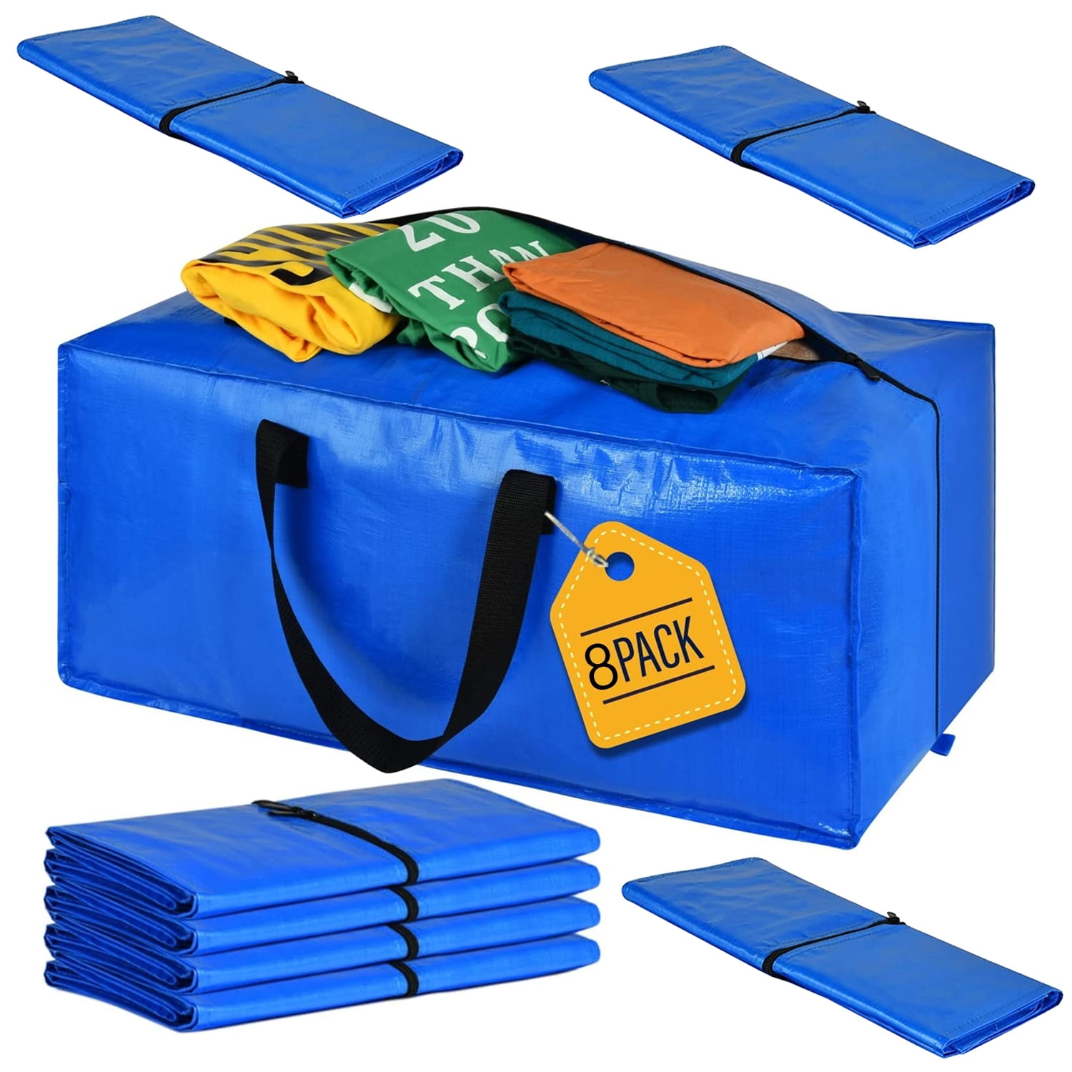 RUseeN 8 Pack Extra Large Moving Bags with Zippers & Carrying Handles ...